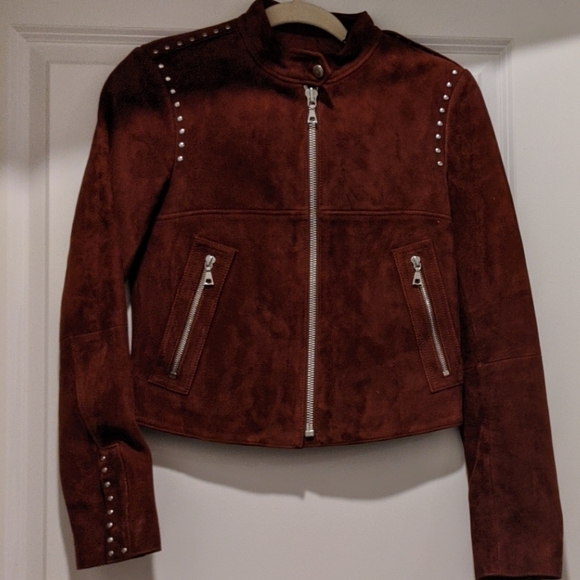 Theory | Jackets & Coats | Theory Bavewick Suede Jacket In Chili Color ...